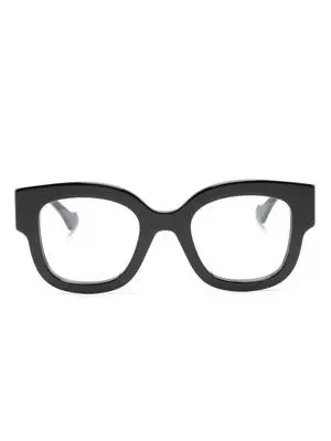 Gucci Double G Round-frame Glasses - Black