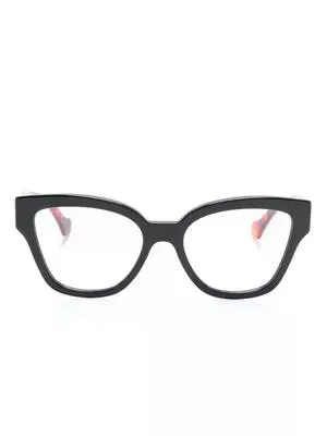 Gucci Double G Rectangular-frame Glasses - Black