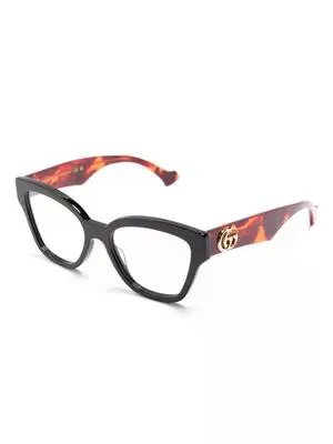Gucci Double G Rectangular-frame Glasses