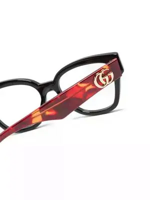 Gucci Double G Rectangular-frame Glasses