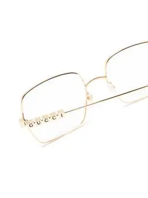 Gucci Logo-lettering Square-frame Glasses