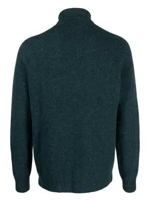 Sunspel Lambswool Roll Neck Jumper - Green