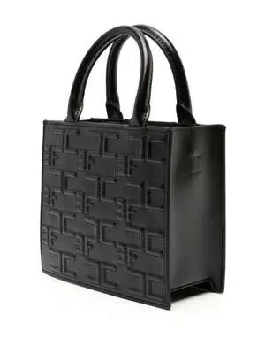 Elisabetta Franchi Monogram Shopper Bag - Black