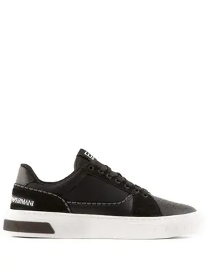 EA7 Leather Lace-up Sneakers