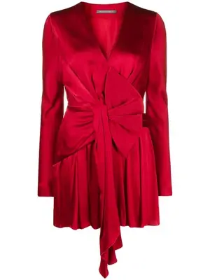 Alberta Ferretti Knot-detail Satin Dress