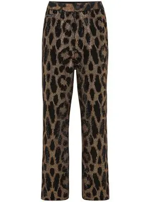 Philipp Plein Crystal-embellished Leopard Jeans