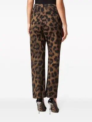 Philipp Plein Crystal-embellished Leopard Jeans