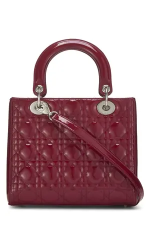 Dior Cannage Patent Leather Lady - Red