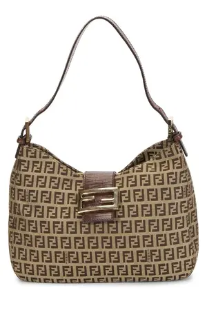 Fendi Zucchino Monogram Shoulder Bag - Beige