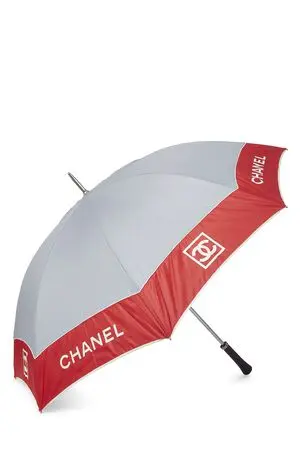 Chanel Blue & Red 'cc' Nylon Umbrella