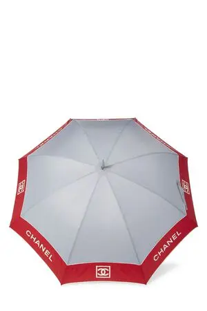 Chanel Blue & Red 'cc' Nylon Umbrella