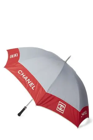 Chanel Blue & Red 'cc' Nylon Umbrella