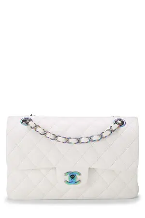 Chanel Quilted Caviar Classic Double Flap Small - White