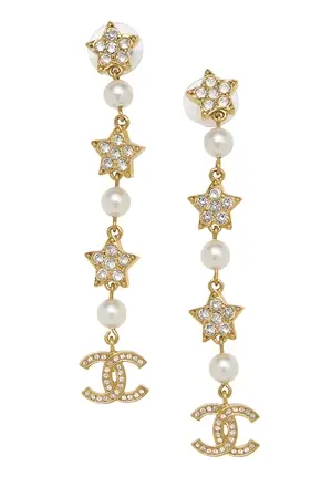 Chanel Star Dangle Earrings - Gold