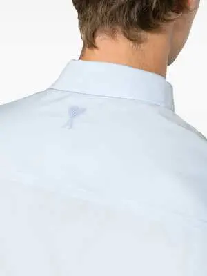 AMI Paris De Coeur-embroidered Cotton Shirt