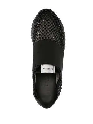 LE SILLA Gilda Rhinestone-embellished Sneakers - Black