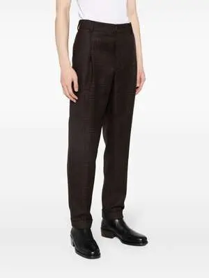 Bally Check-pattern Wool Tapered Trousers