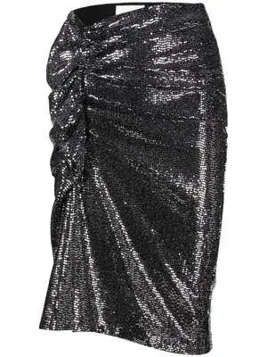 MARANT ETOILE Dolene Rhinestone Miniskirt - Silver