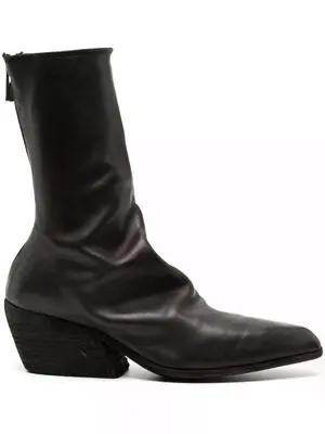 Guidi 65mm Crinkled Leather Boots - Black