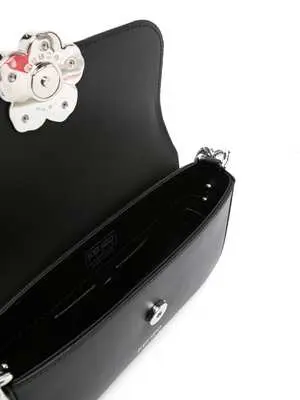 Kenzo Boke Flower-Plaque Leather Shoulder Bag In Black - 30% Off