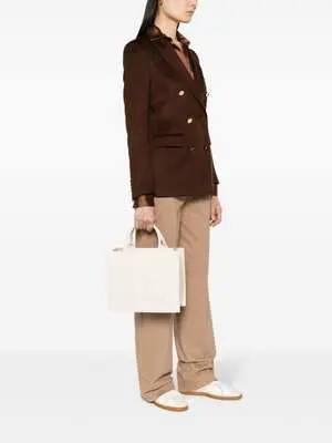 Elisabetta Franchi Monogram Shopper Bag - White