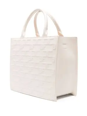 Elisabetta Franchi Monogram Shopper Bag - White