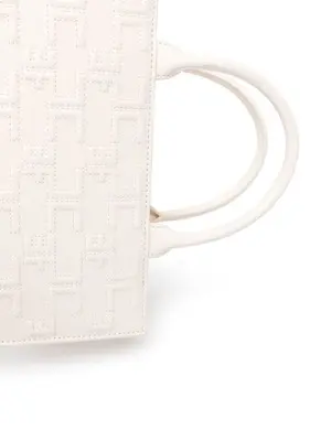 Elisabetta Franchi Monogram Shopper Bag - White