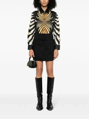 Roberto Cavalli Abstract-pattern Print Silk Shirt