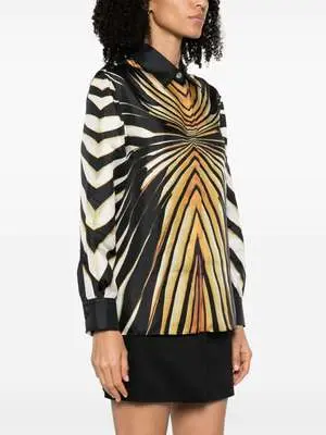 Roberto Cavalli Abstract-pattern Print Silk Shirt