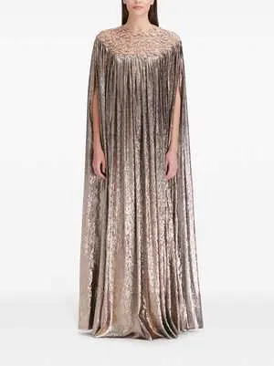Oscar De La Renta Crystal-embellished Silk Dress