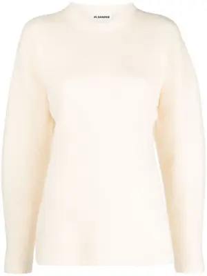 JIL SANDER Crew-neck Wool Jumper - Neutrals