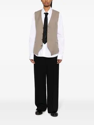 Ami V-neck Virgin Wool Waistcoat - Neutrals