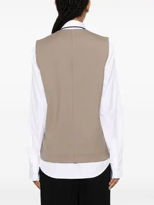 Ami V-neck Virgin Wool Waistcoat - Neutrals