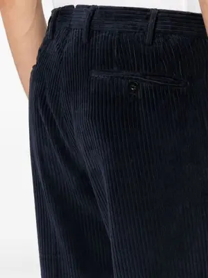 Incotex Navy Cotton Blend Corduroy Trousers