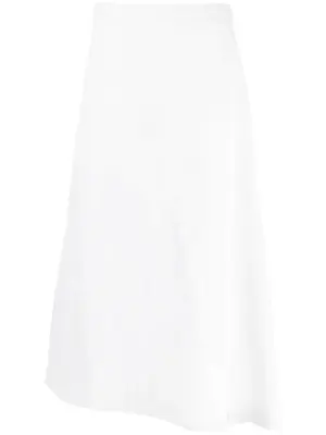 JIL SANDER Asymmetric Midi Skirt - White