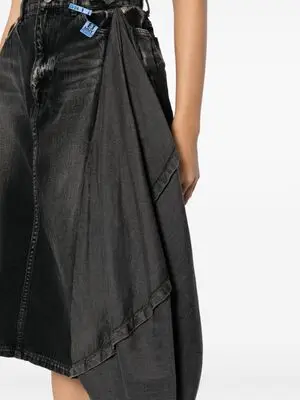 Mihara Yasuhiro Circle Washed Denim Skirt