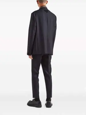 Prada Detachable-collar Wool Blazer - Blue
