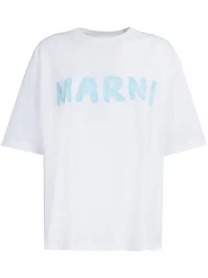 Marni Logo Stamp Cotton T-shirt - White