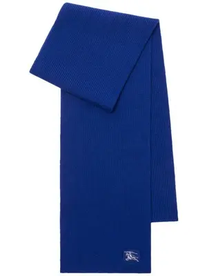 Burberry Ekd-embroidered Cashmere Scarf - Blue