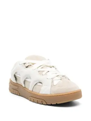 SANTHA Curb Panelled Leather Sneakers
