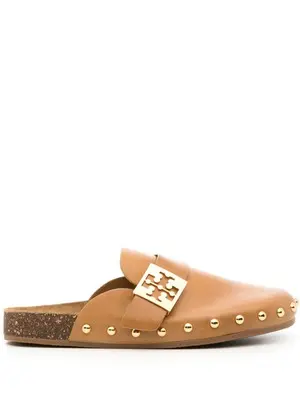 Tory Burch Logo-plaque Leather Mules