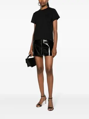 COURREGES Logo-embroidered T-shirt - Black