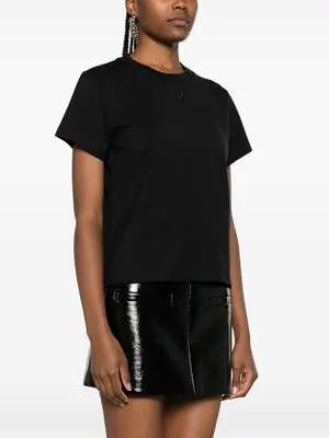COURREGES Logo-embroidered T-shirt - Black