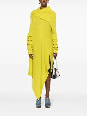 MARQUES' ALMEIDA Draped Merino Wool Midi Dress