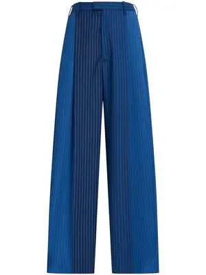 Marni Pinstriped Straight-leg Trousers - Blue