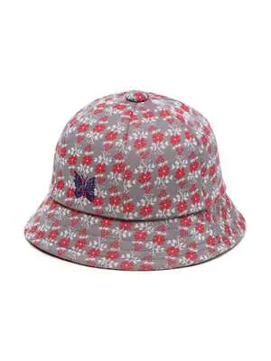 Needles Logo-embroidered Floral Bucket Hat - Grey