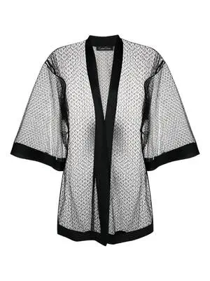 Carine Gilson Calais-caudry Lace Sheer Robe - Black