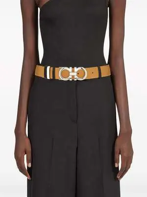 FERRAGAMO Gancini-buckle Reversible Leather Belt - Neutrals