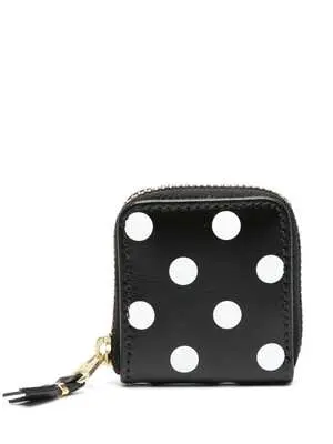 Comme Des Garçons Bold-dot Pattern Leather Wallet - Black