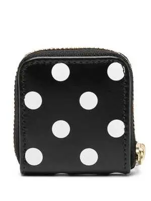 Comme Des Garçons Bold-dot Pattern Leather Wallet - Black